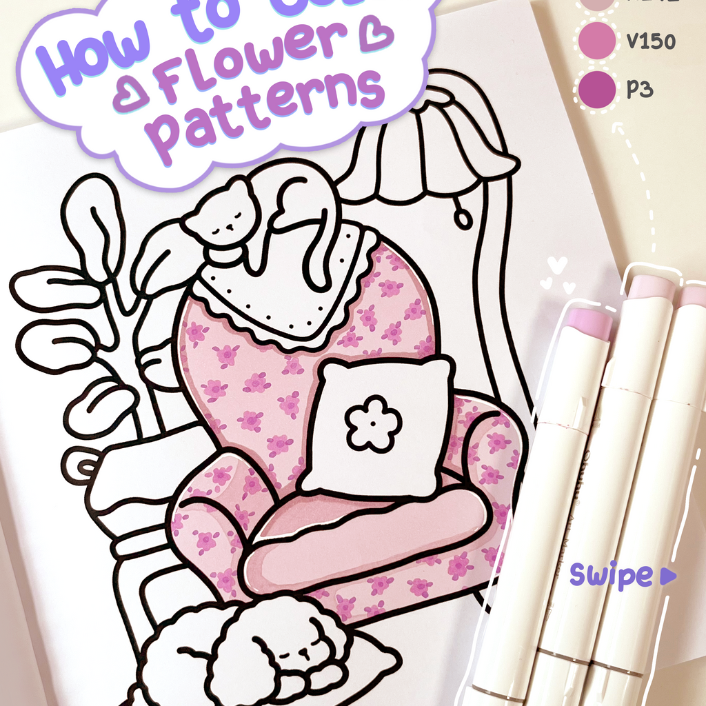 How to color - Flower patterns - COCO WYO