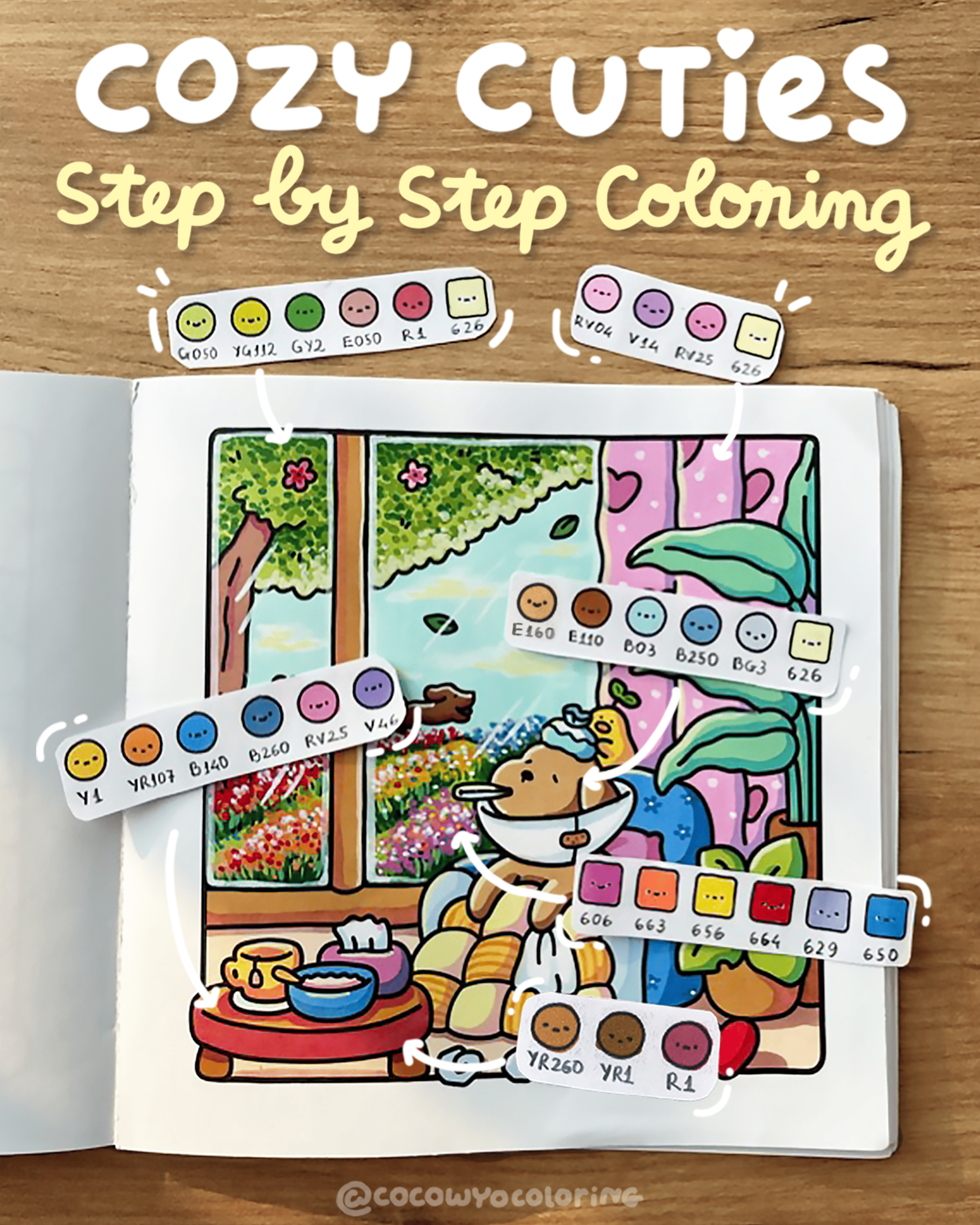 Cozy Cuties Coloring Book's Color Palettes - COCO WYO