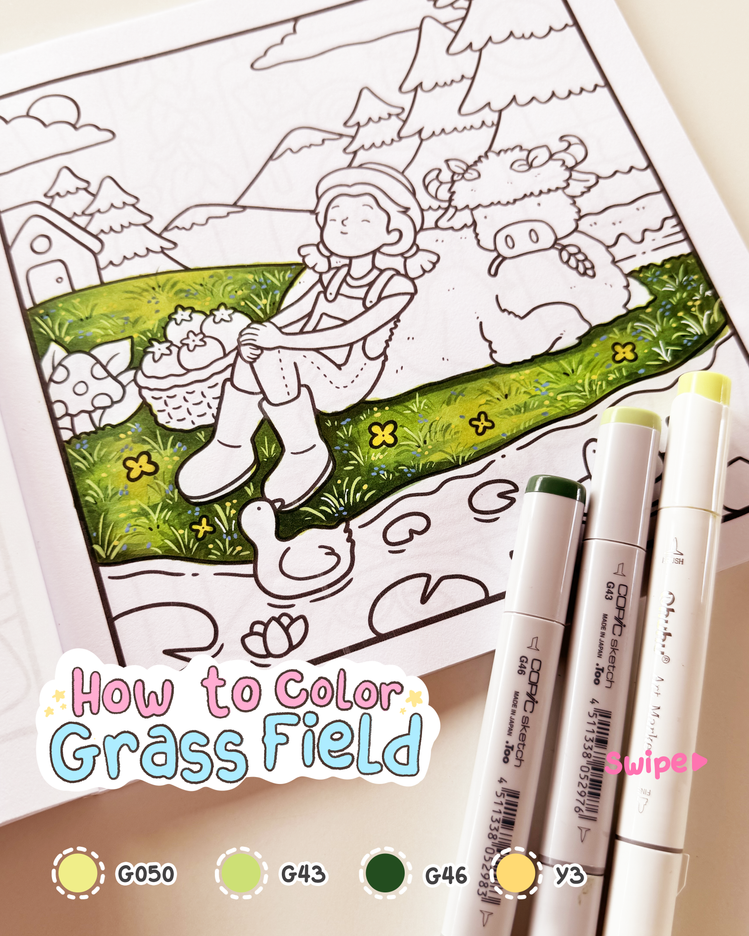 How to color - Grass Field - COCO WYO