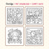 Comfy Days Coloring Pages - COCO WYO